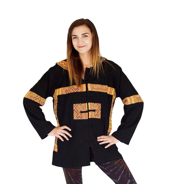 Tribal Flower of Life Jacket with a back patch in Black – The High Thai